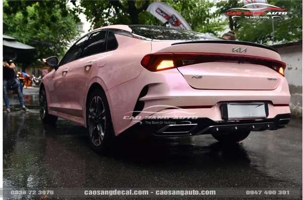 【WRAP】Dán đổi màu xe KIA K5 decal màu hồng chuyển sắc đẹp nhất