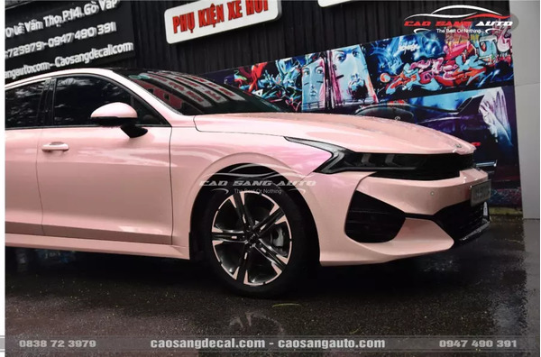 【WRAP】Dán đổi màu xe KIA K5 decal màu hồng chuyển sắc đẹp nhất